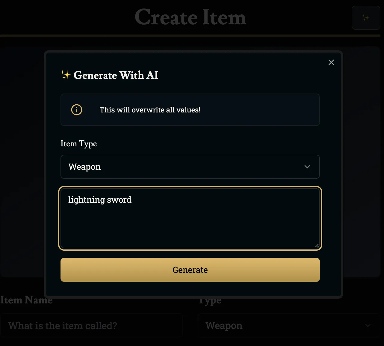Generate Classes, Races, Items, Spells with AI | Friends...